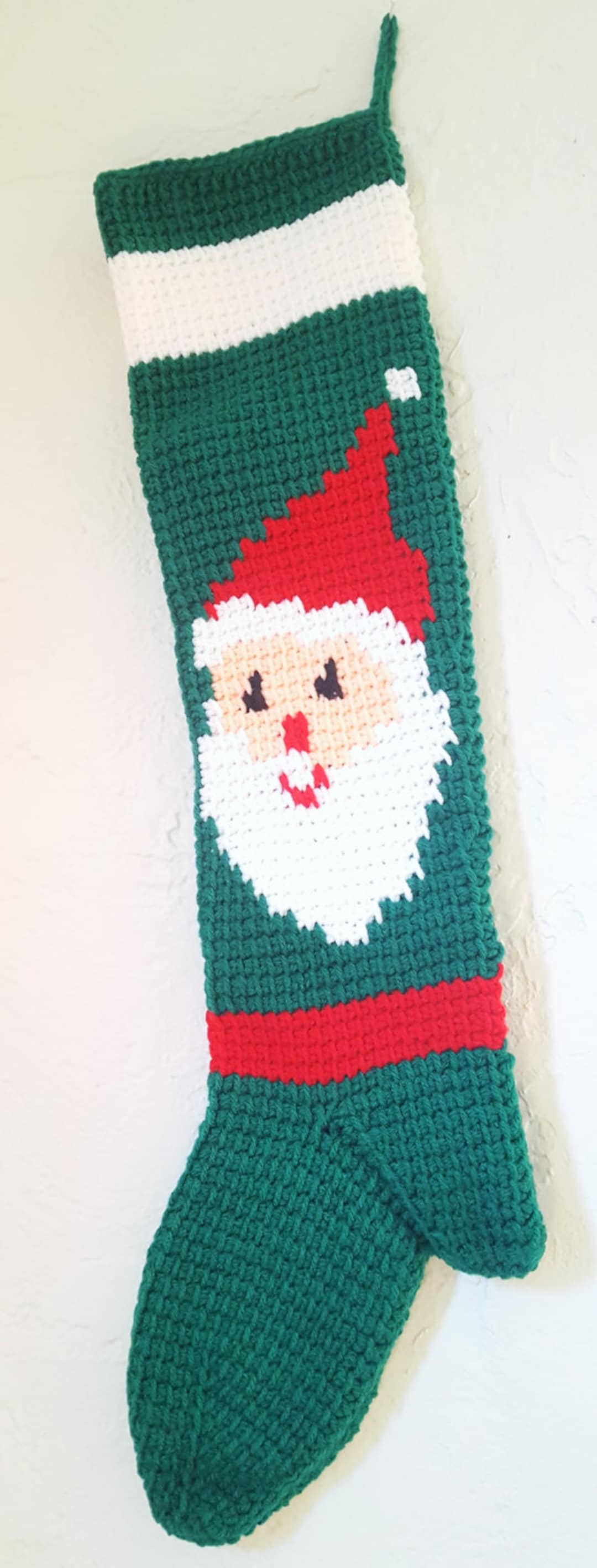 Crochet Christmas Stocking, Santa, Handmade, Personalized - Etsy