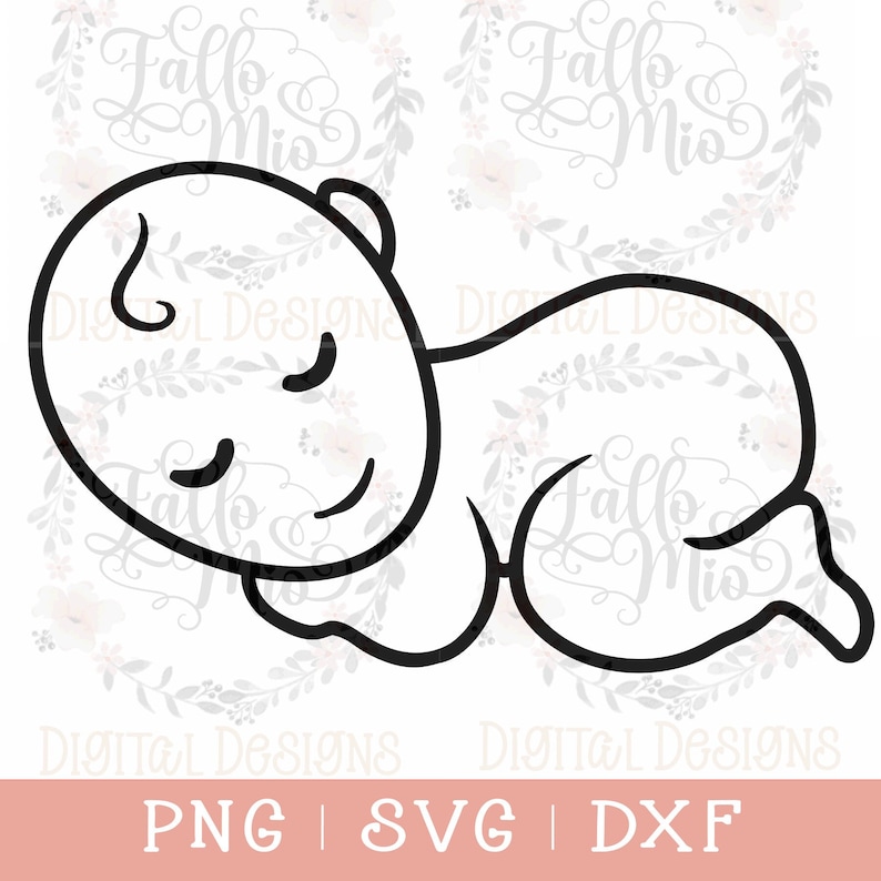 Baby Line Drawing - SVG, PNG, DXF, Cut File - Digital File Download - Etsy