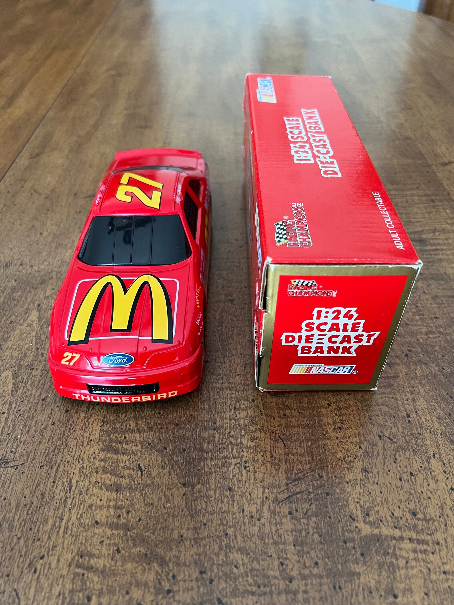 Ford Thunderbird Nascar 27 Metal Diecast Racecar Coin Bank With Lock ...