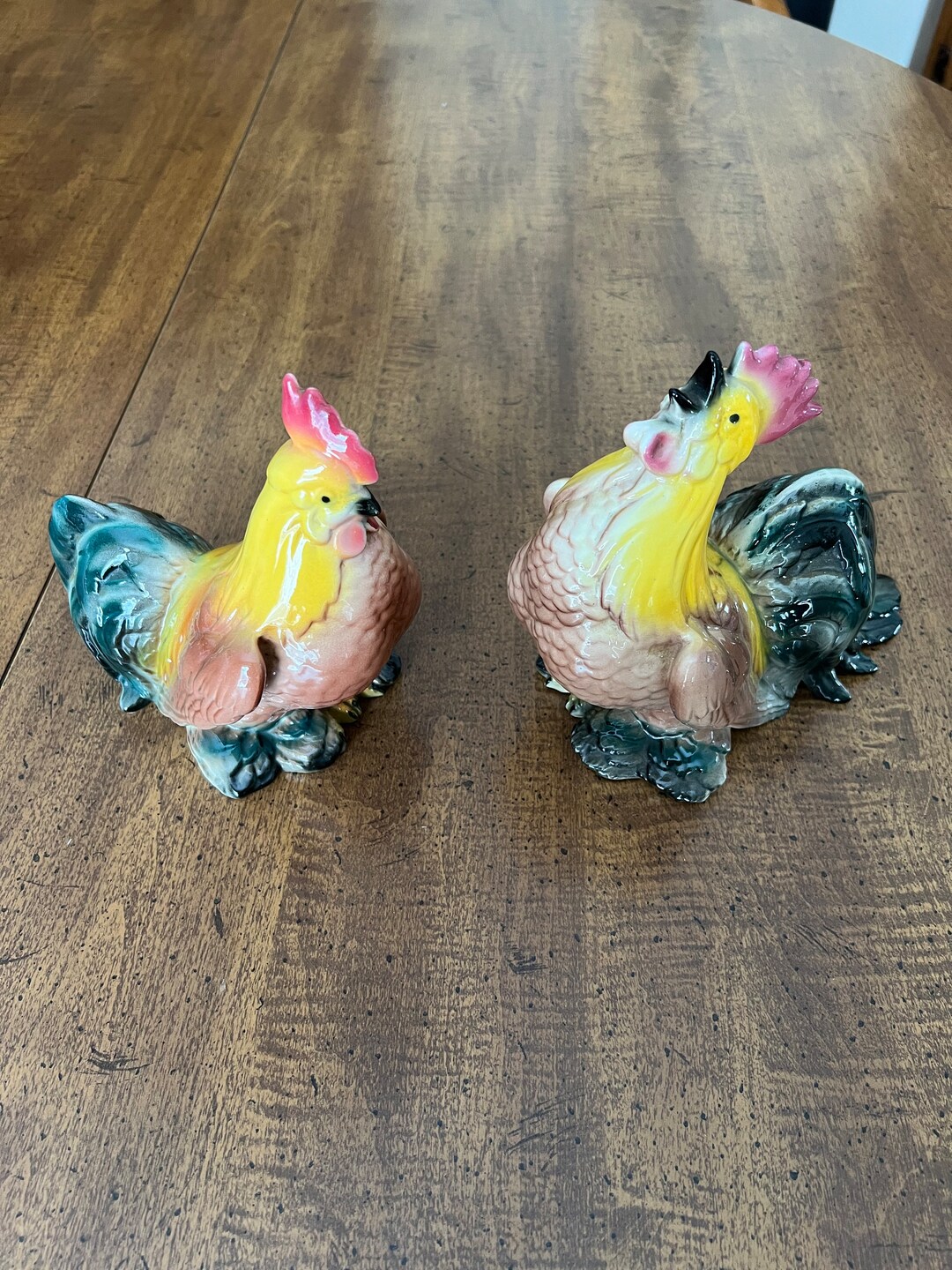 Ceramic Rooster and Hen Vintage China Chickens Pottery Statues - Etsy