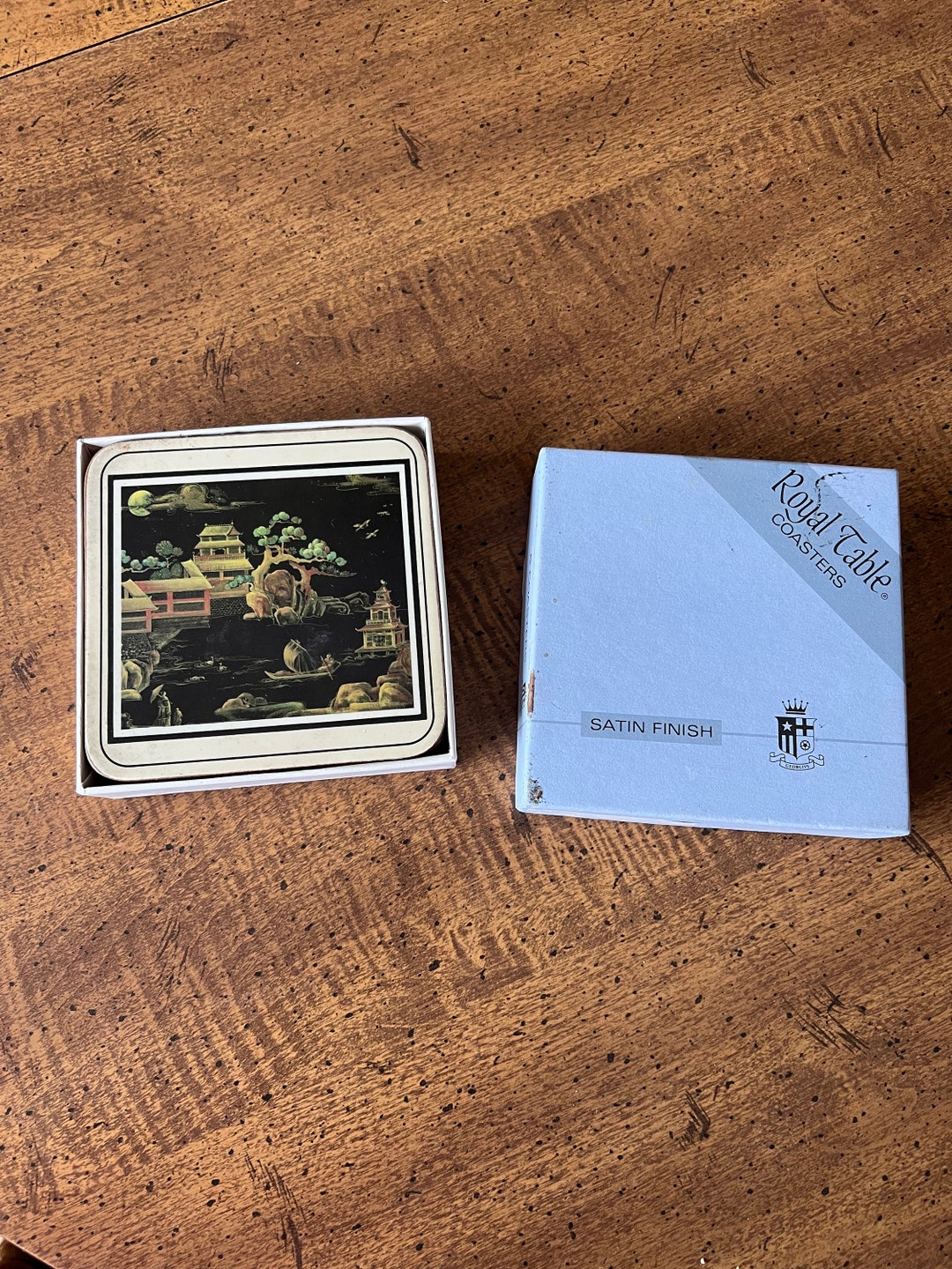 Royal Table Coasters Made in England Set of 6 Original Box Oriental ...