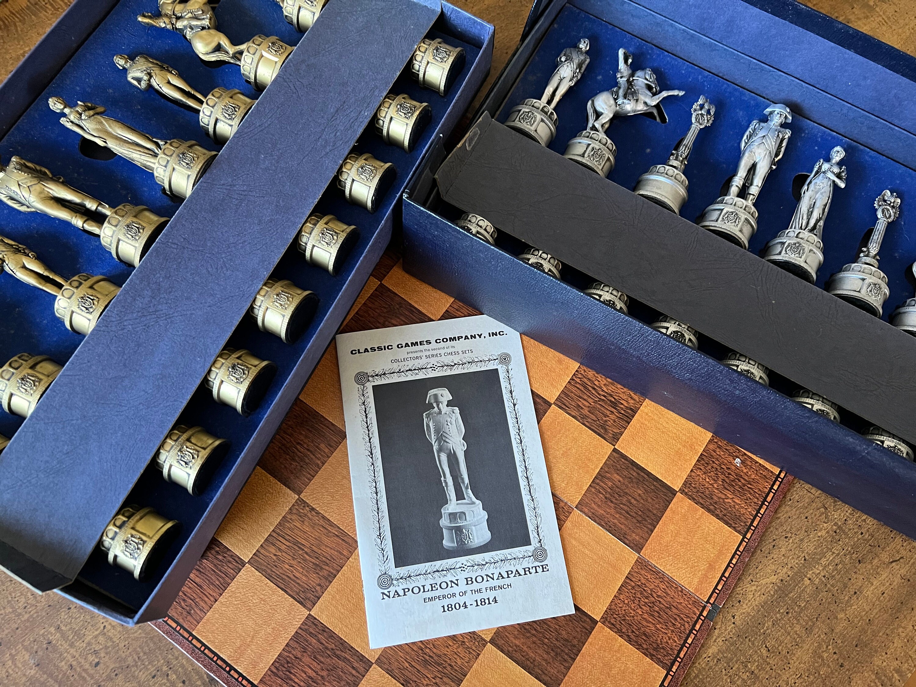 Napoleon Bonaparte Classic Games Chess Set 1966 Edition II Goldtone ...