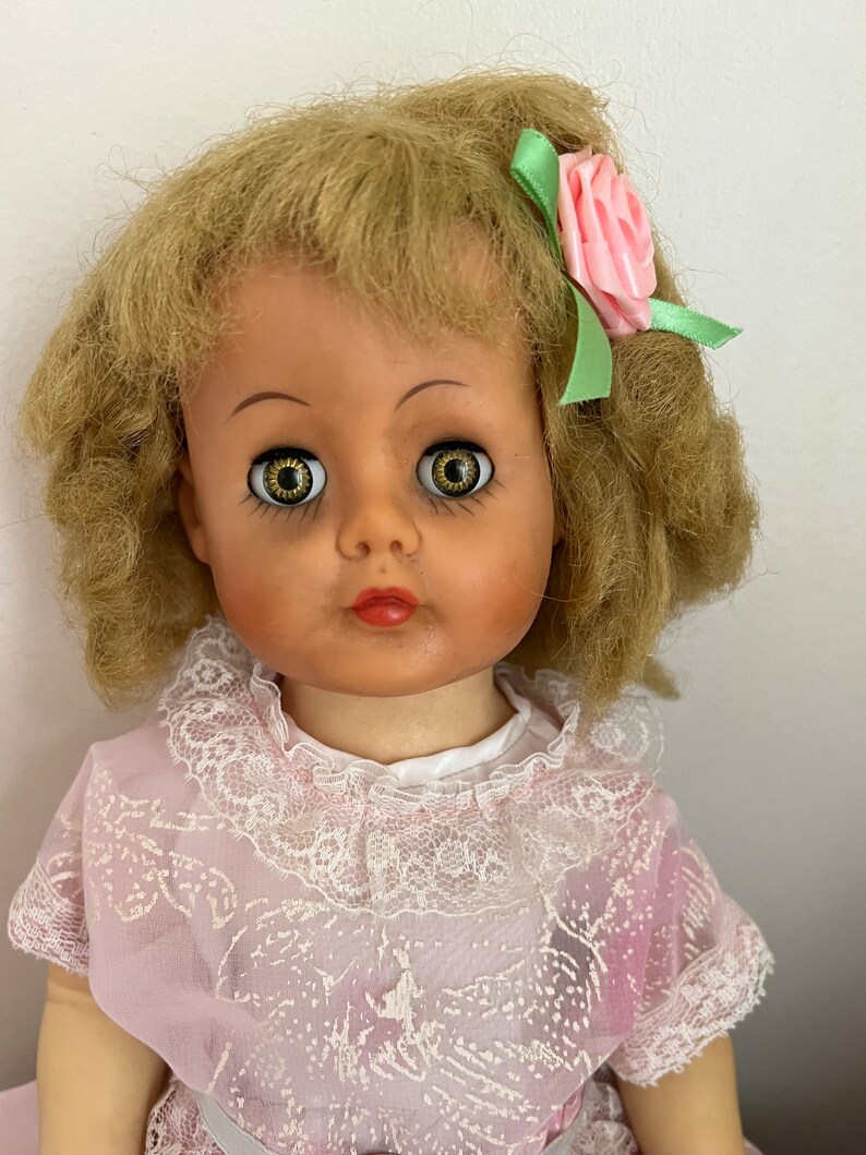 1950s Ideal Magic Skin Rubber Girl Doll 16 Inch Sleepy Eyes Blond Hair ...