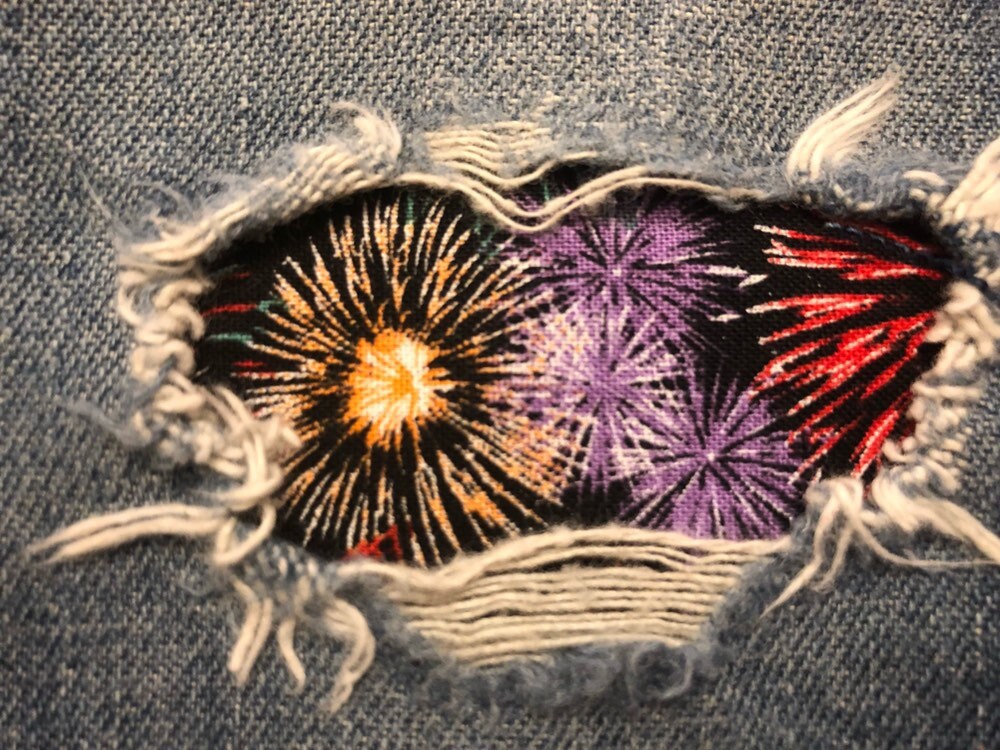 Firework peek a Boo Jean Patches Super Strong Iron - Etsy
