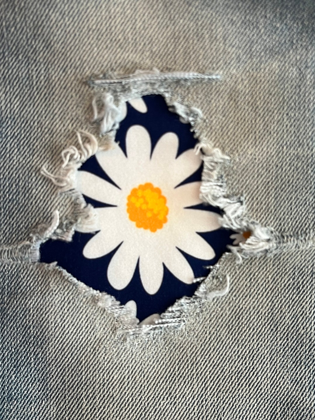 Daisy STRETCH Peek-a-boo Denim Patches Super Strong Iron on Patches ...
