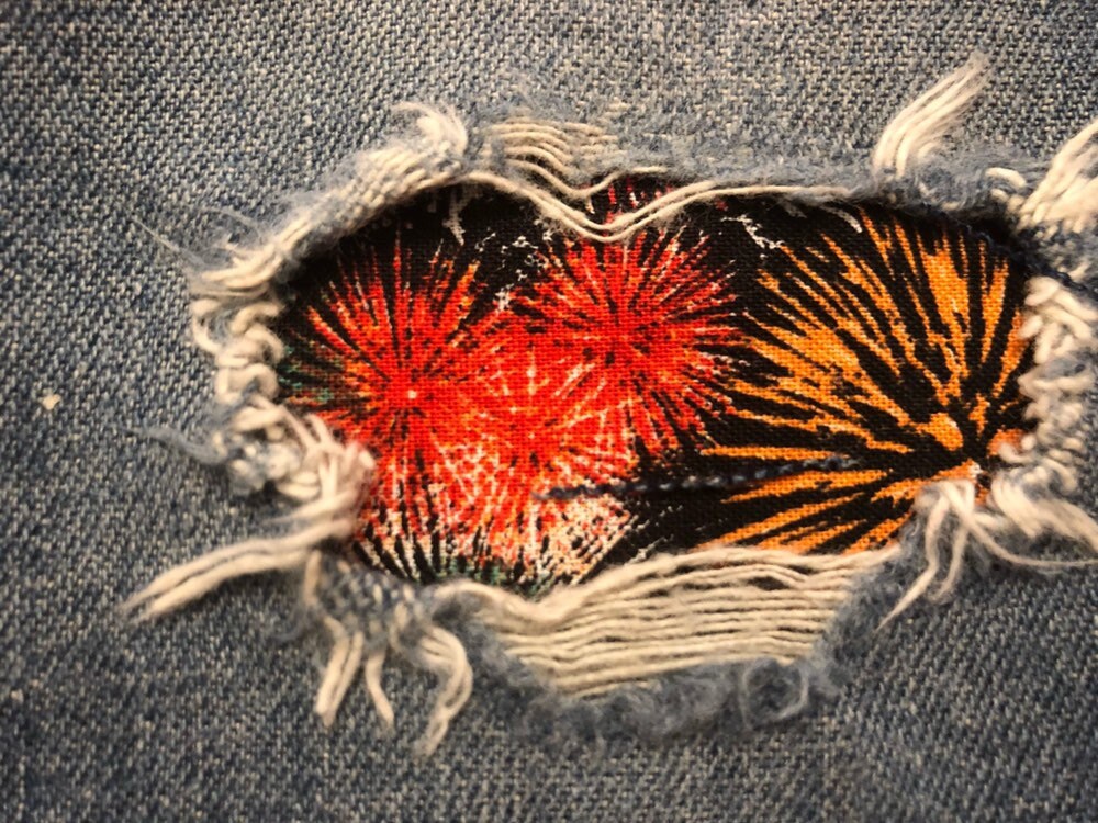 Firework peek a Boo Jean Patches Super Strong Iron - Etsy
