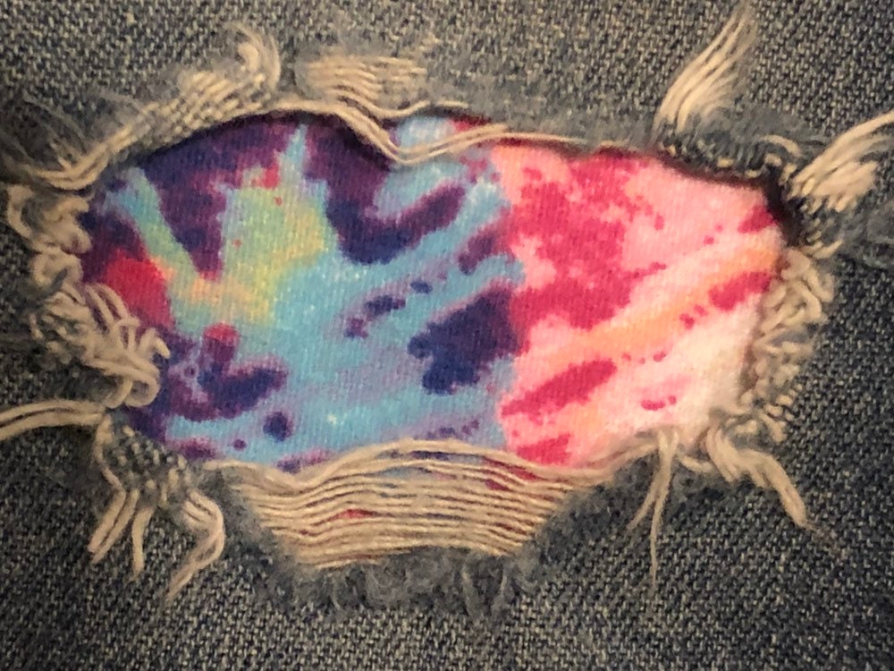 Assorted Tie Dye peek a Boo Jean Patches Super | Etsy