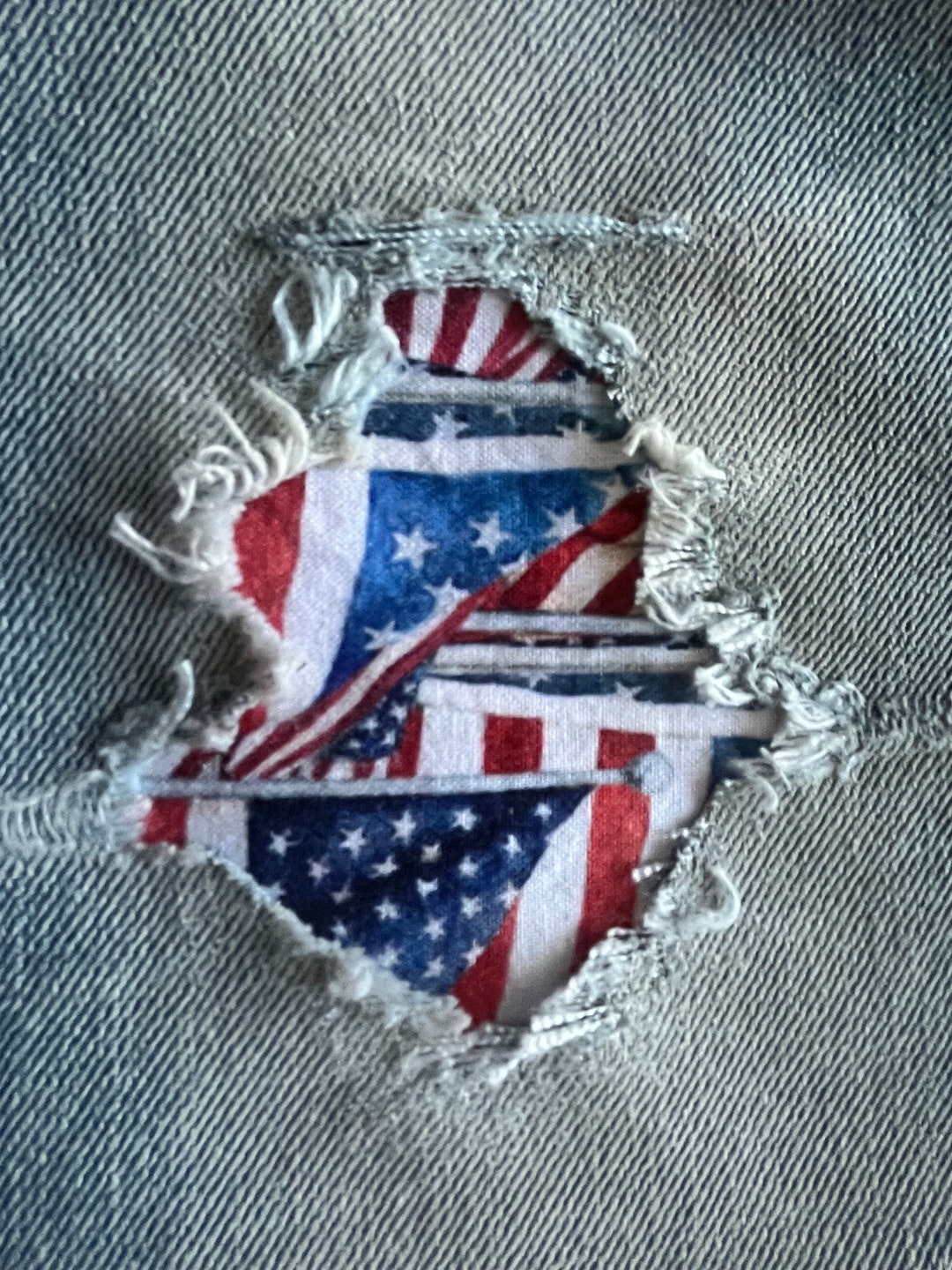 American Flag Peek a Boo Patches by Holey Patches - Etsy