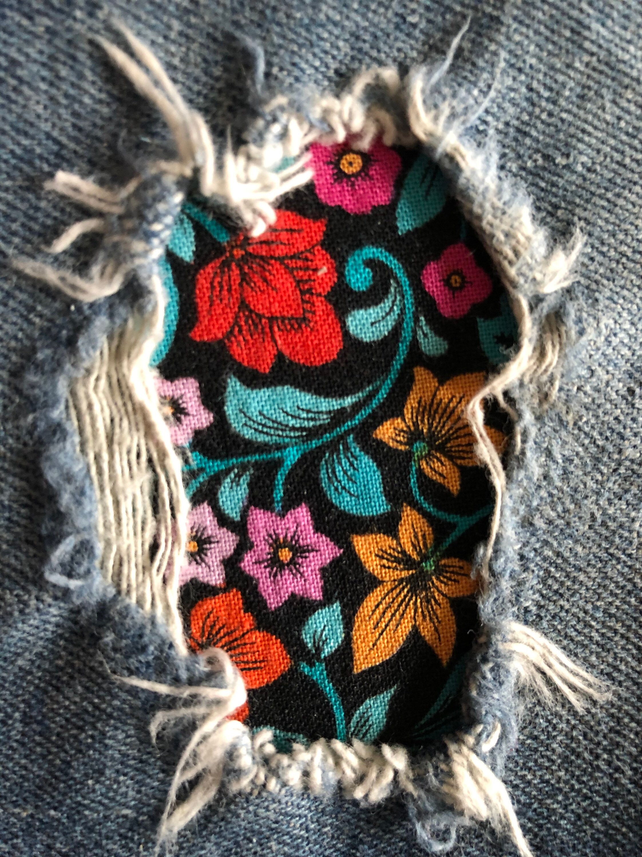 Bright Floral With Teal Peek a Boo Iron on Patches assorted - Etsy