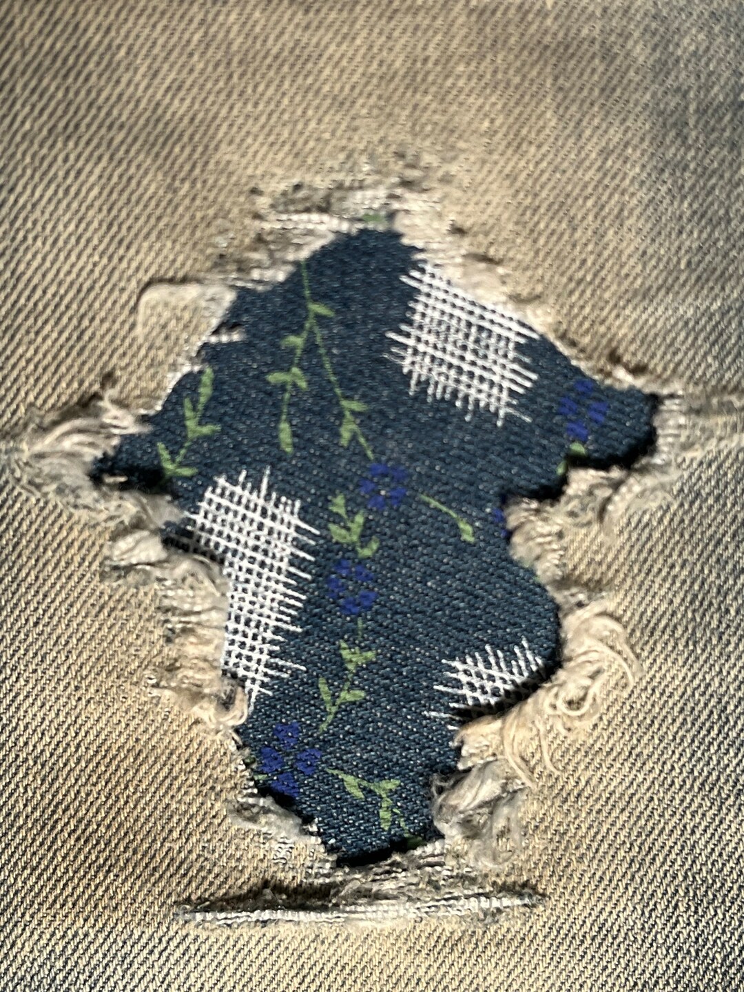 Blue Patch 7.5oz Denim Cut to Size, IRON ON Decorative "pretty Patches ...