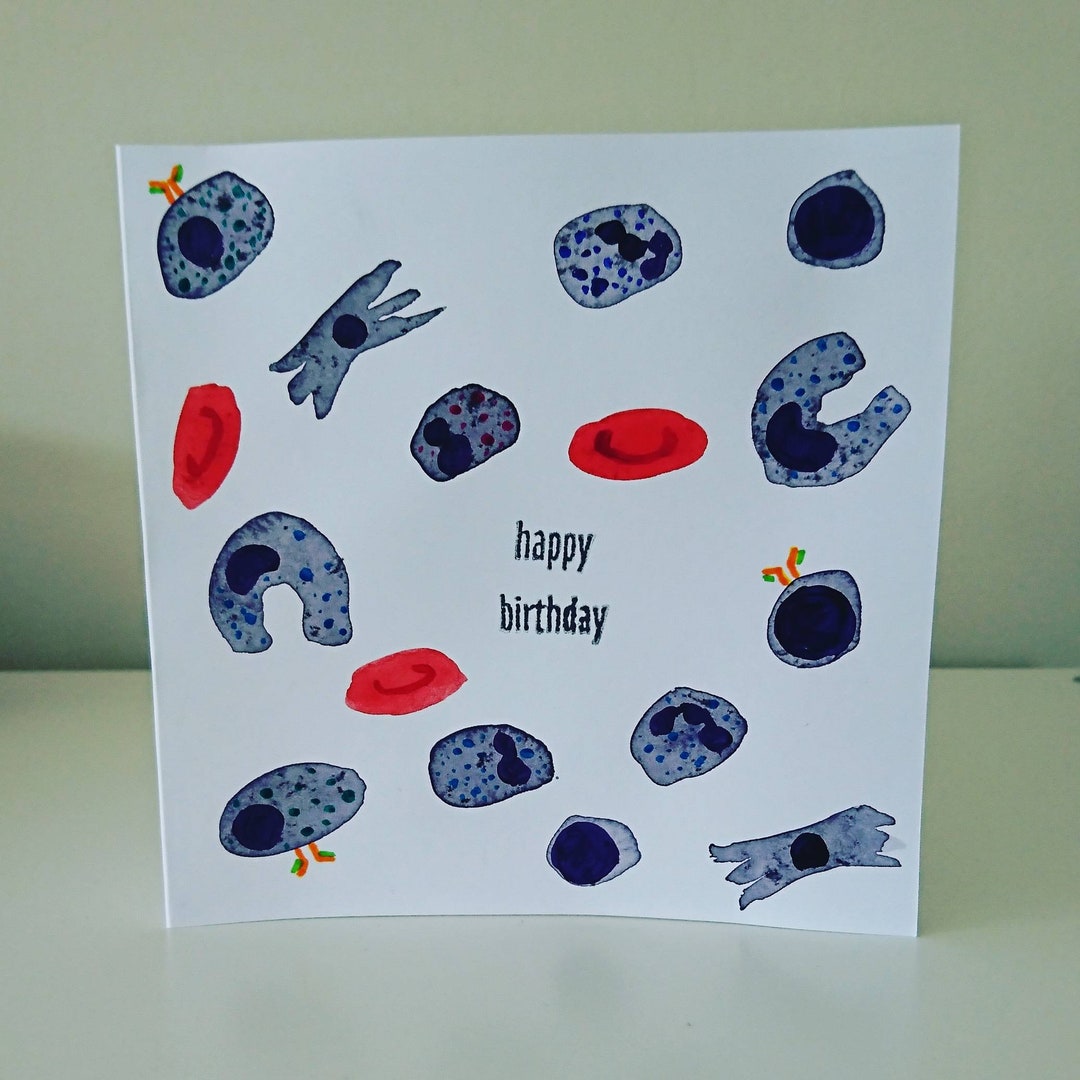 Blood Cell Birthday Card - Etsy