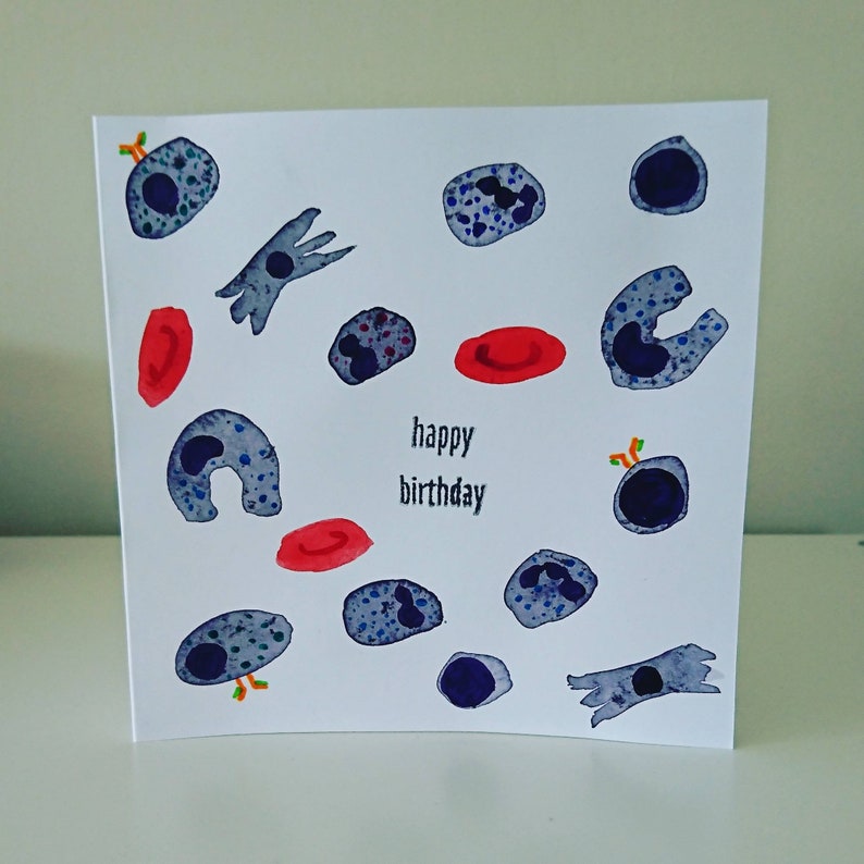 Blood Cell Birthday Card - Etsy