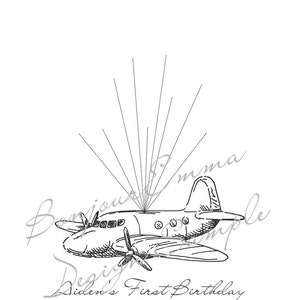 Airplane Fingerprint Balloons Guest Book for Baby Shower Birthday ...