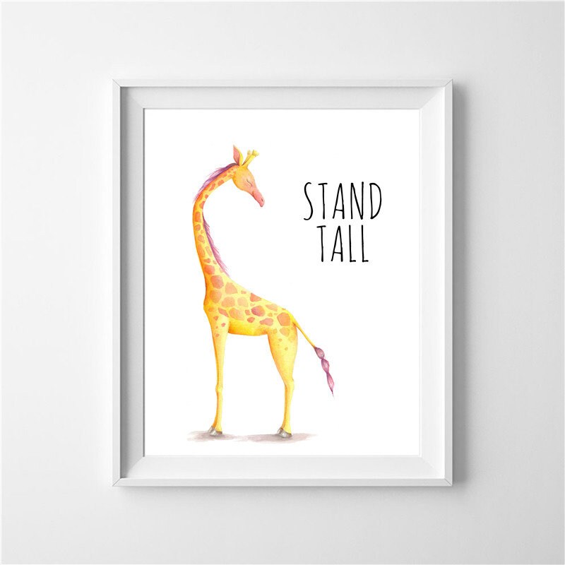Zoo Animal Wall Art Safari Wall Decor Elephant Giraffe Fox Mouse ...