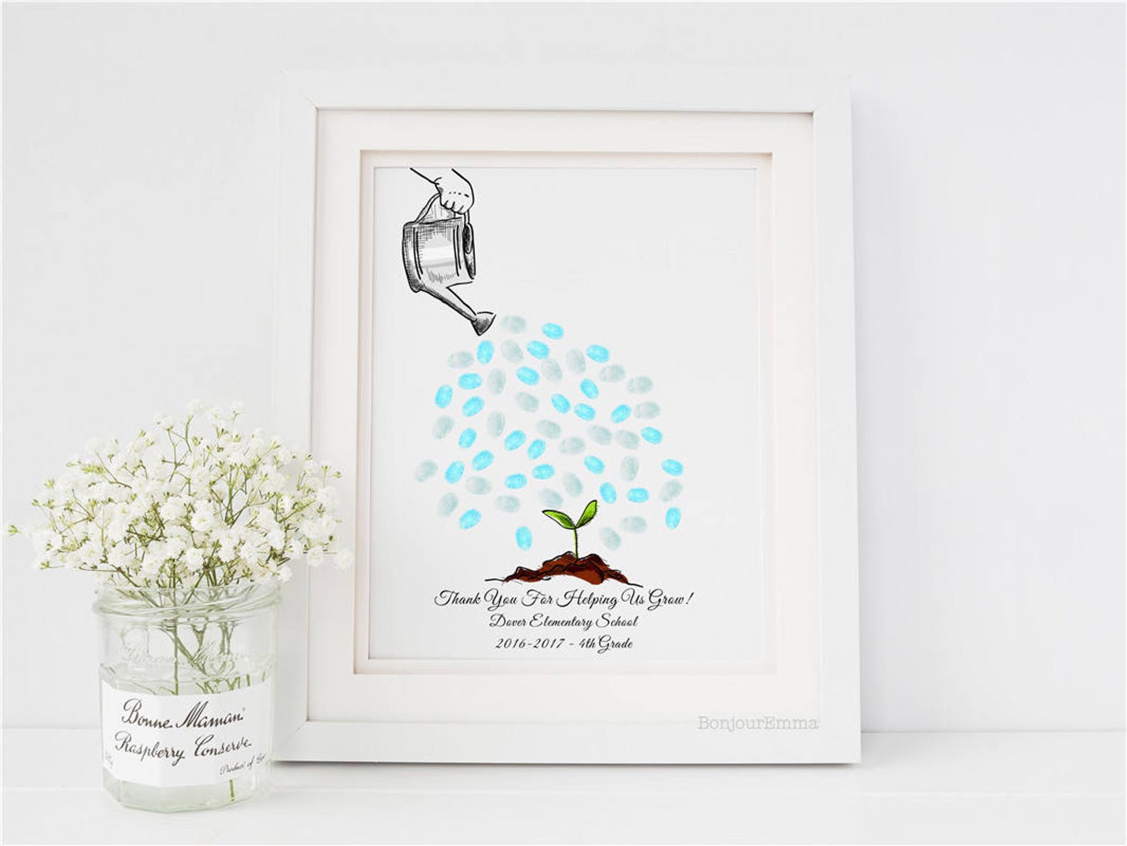 Teacher Gift Fingerprint, Teacher Appreciation, Thank You Class Gift ...