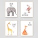 Zoo Animal Wall Art Safari Wall Decor Elephant Giraffe Fox Mouse ...