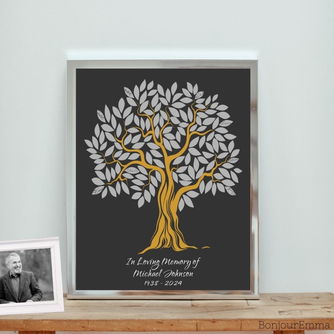 Personalized Funeral Memorial Guest Book Alternative, in Loving Memory ...