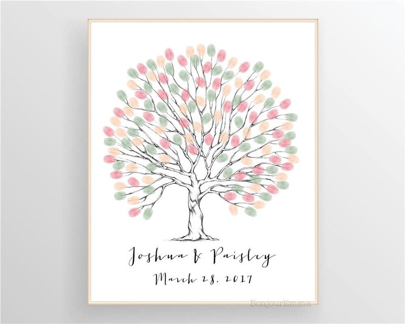 Fingerprint Guestbook, Wedding Tree, Wedding Guestbook Alternative ...