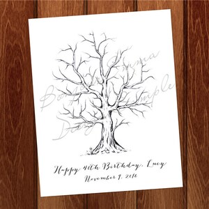 Fingerprint Tree Guest Book for Birthday Family Reunion Anniversary ...