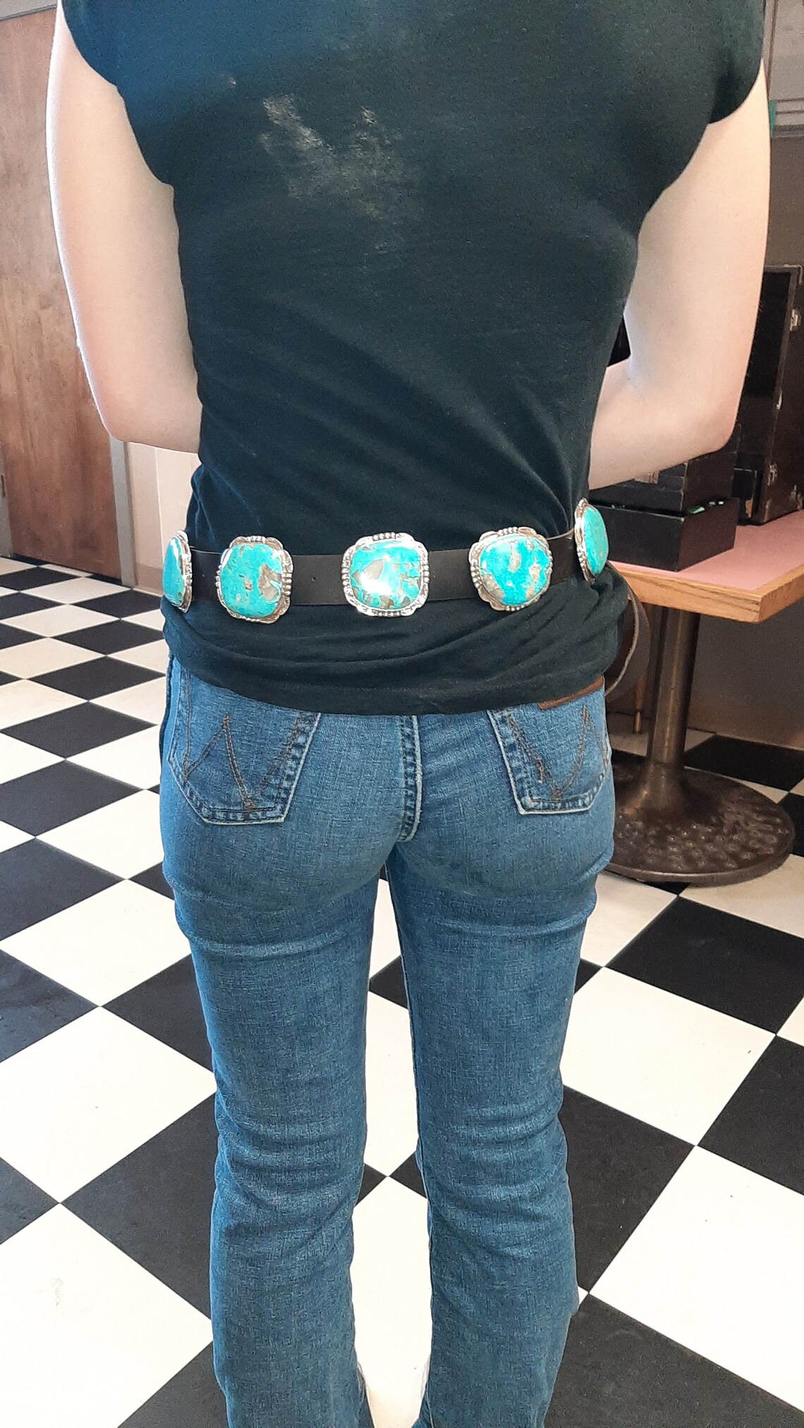 Kingman Blue Turquoise Slab Concho Belt by Adam Fierro . - Etsy