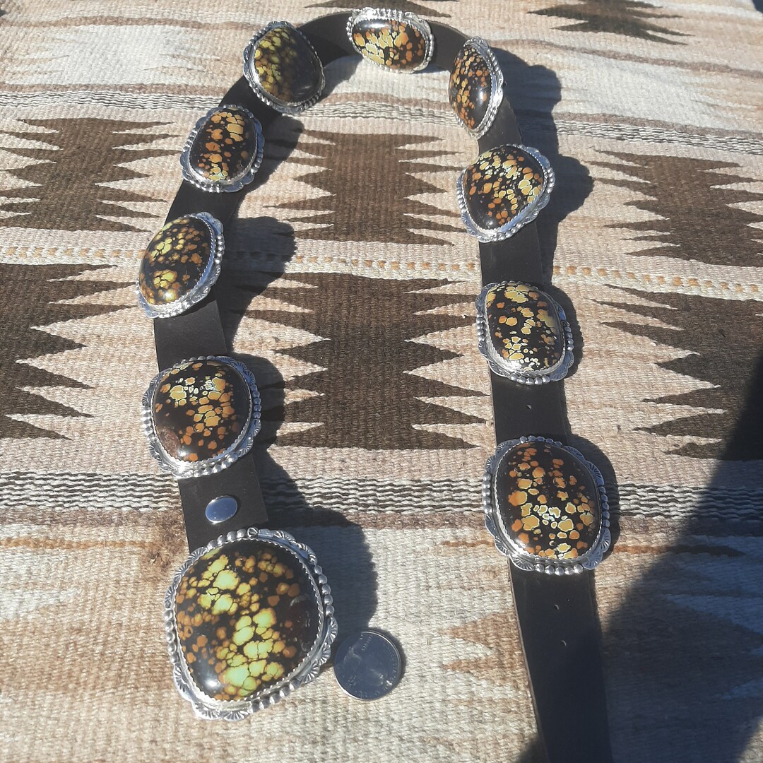 First of It's Kind !! Sterling Silver Blackjack Turquoise Slab Concho ...
