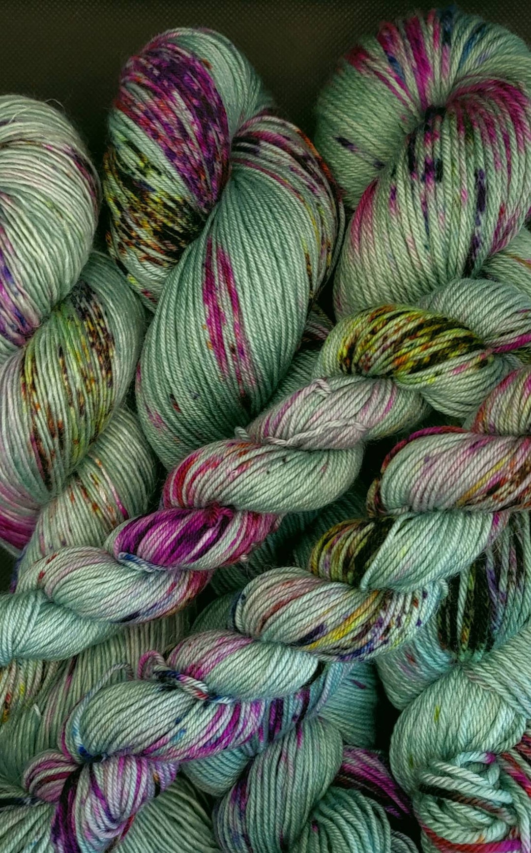 Hand Dyed Wildflowers Yarn: Blue-green Speckled Merino Wool Blend - Etsy