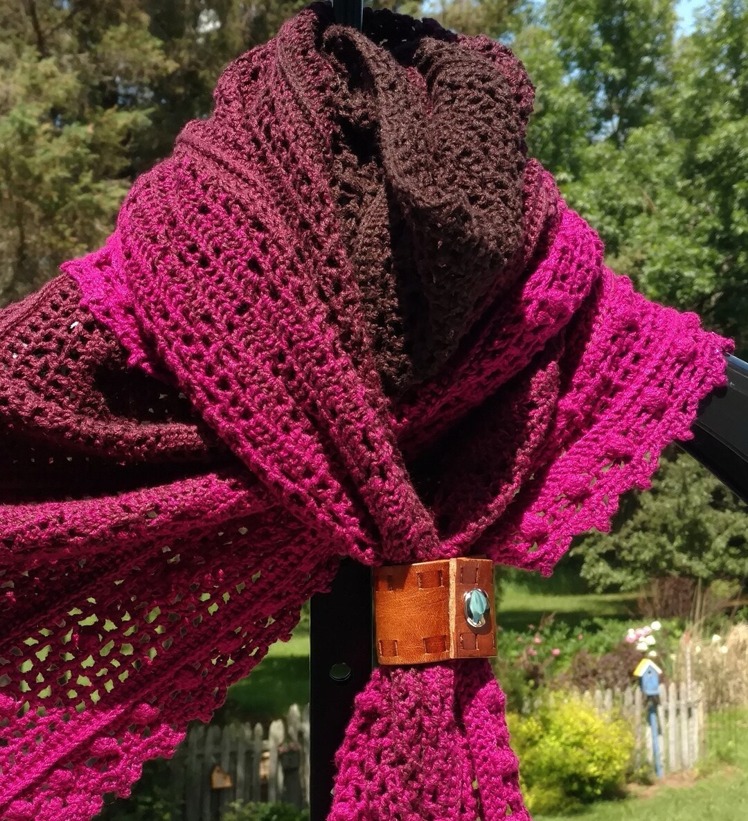 Handcrafted Leather Shawl Cuff: Upcycled Scarf or Shawl Accessory - Etsy
