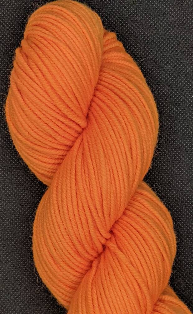 Hand Dyed Yarn: Blaze Orange Superwash Merino Wool Blend - Etsy