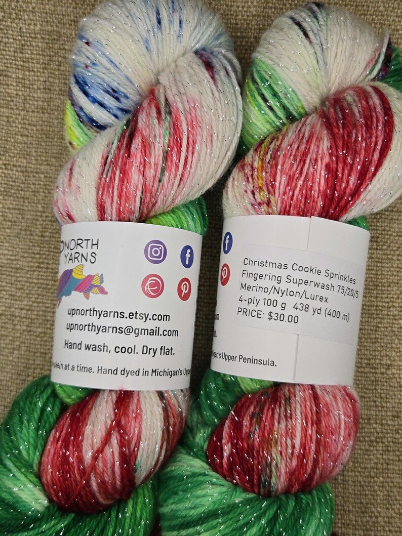 Hand Dyed Yarn: Christmas Cookie Sprinkles - Several SW Merino Blends ...