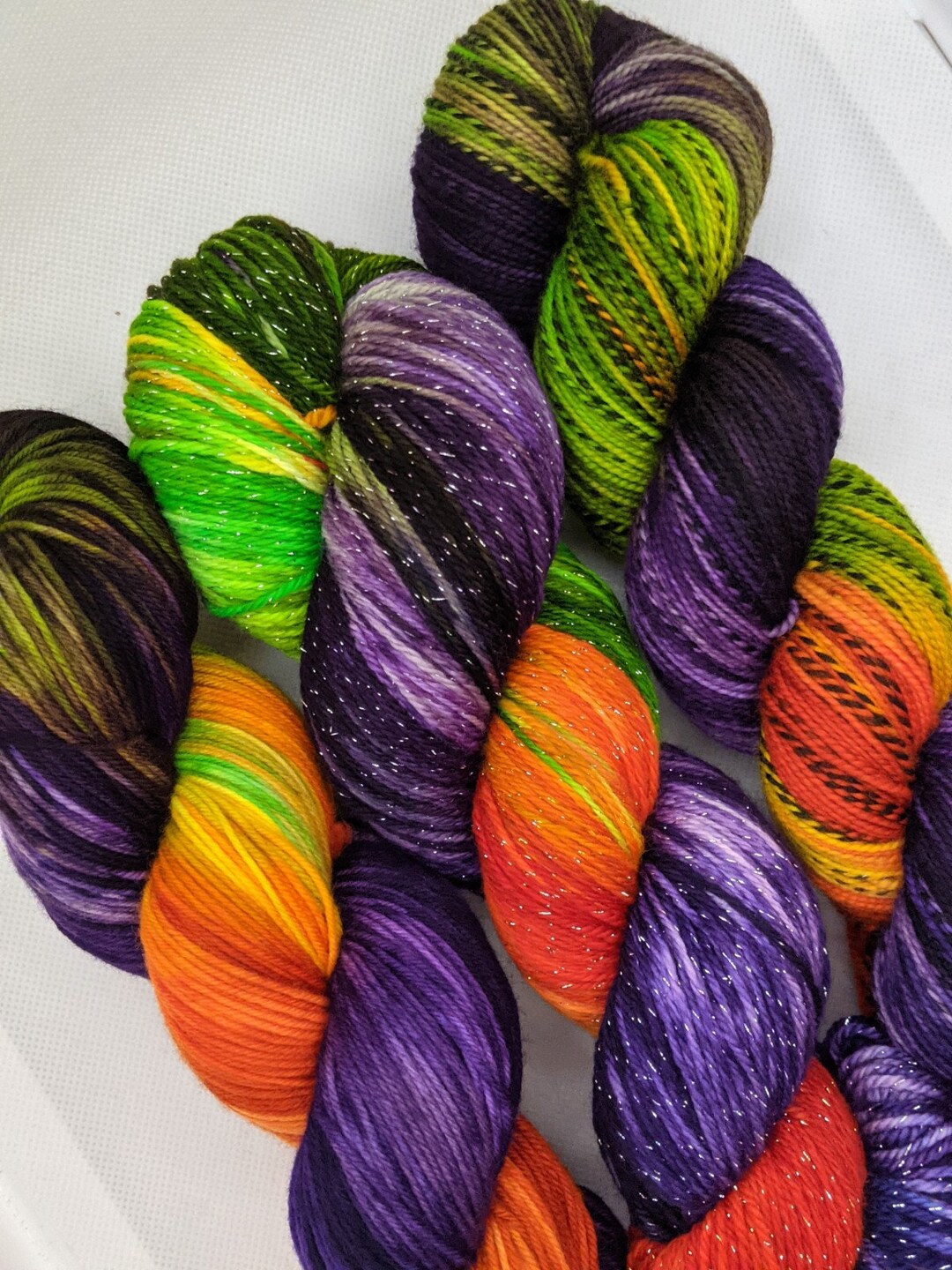Hand Dyed Yarn Halloween Fingering Witch-approved Sock, Sparkle, Zebra ...