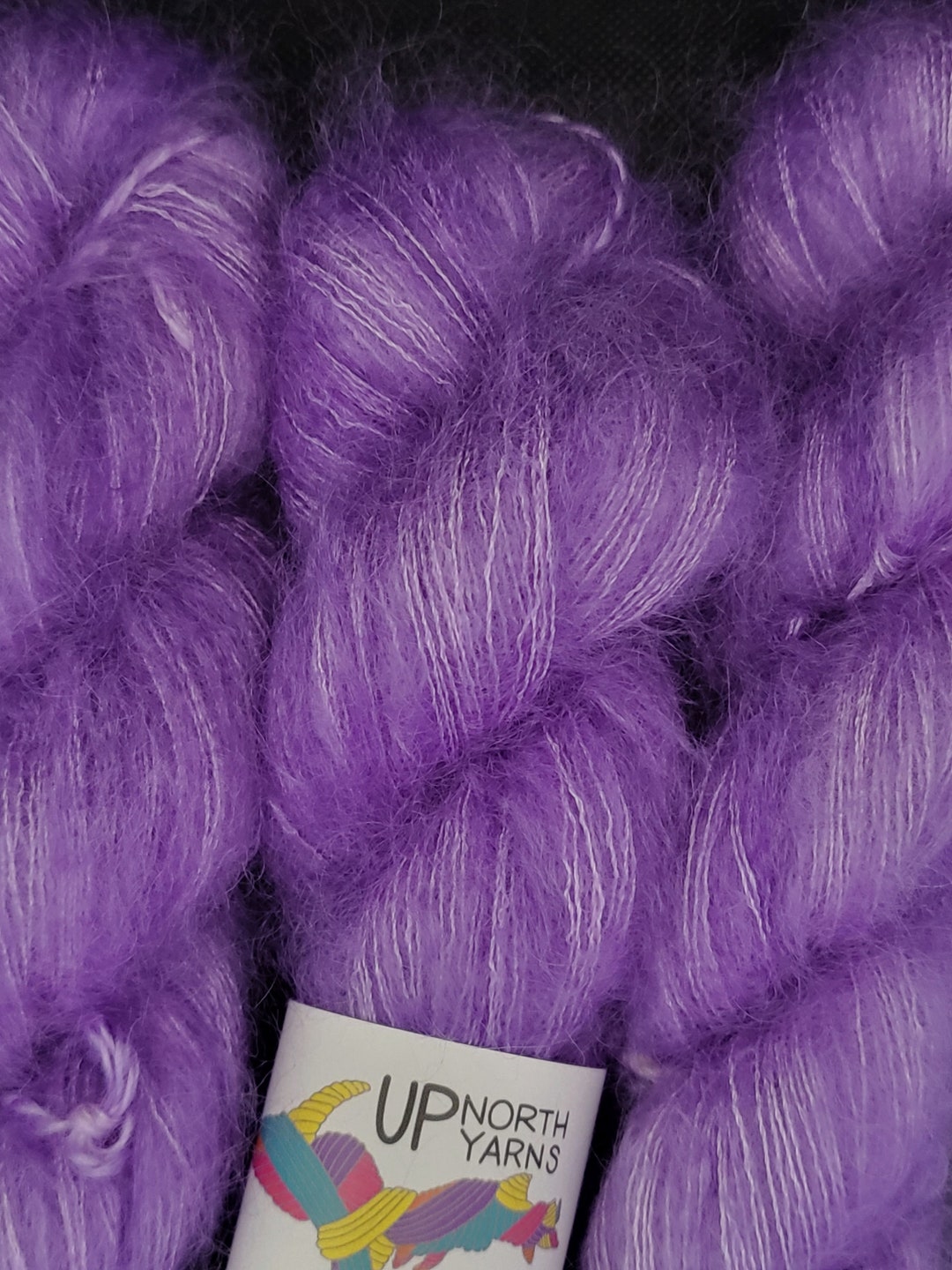Hand Dyed Lace Weight Yarn: Electric Violet Mohair Silk Blend - Etsy