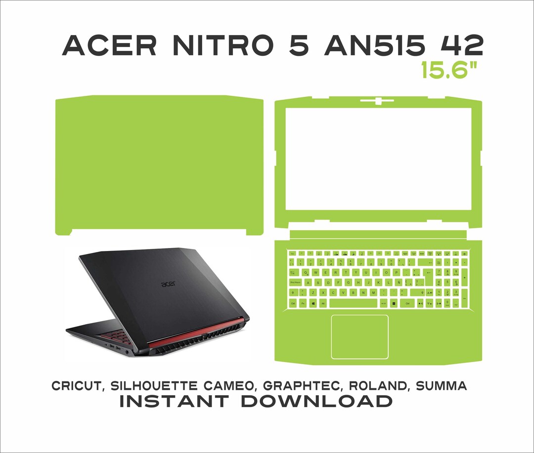 Plantilla de corte de piel laptop Acer nitro 5 AN515 42 15.6 15.6" skin ...