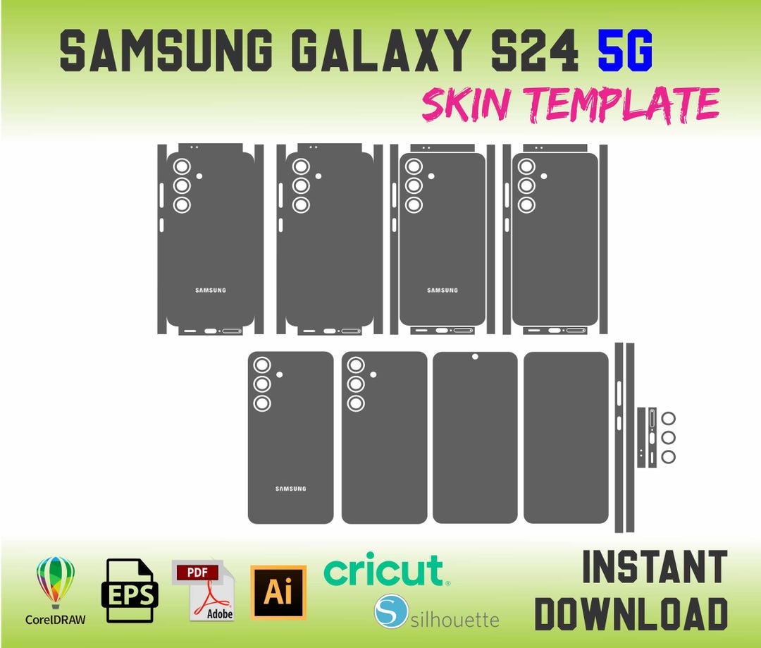 Samsung Galaxy S24 5G Skin Cutting Template Full Die-cut Vector File - Etsy