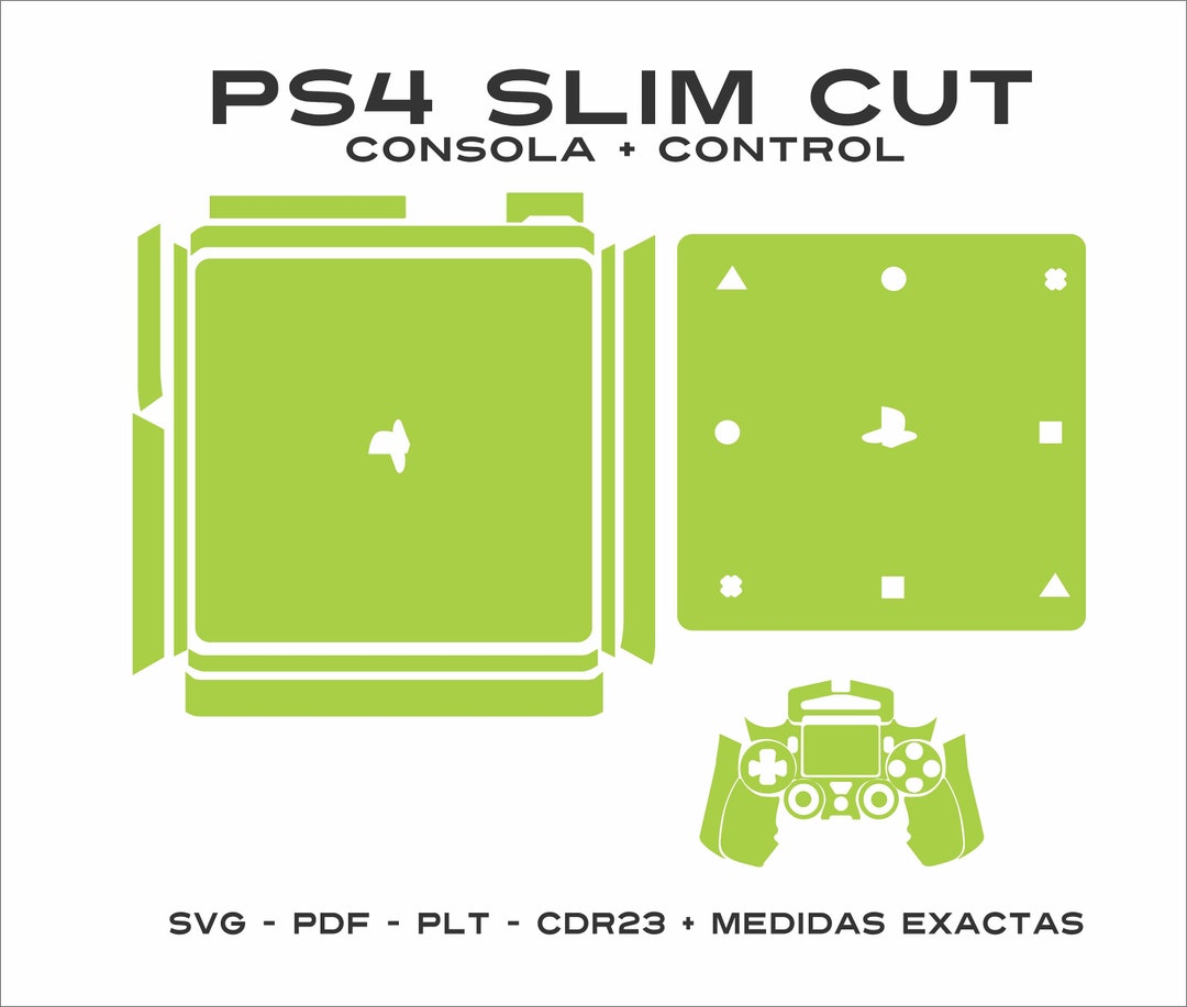 Playstation 4 Slim Console Skin Template, PS4 Slim Skin Full Controller ...