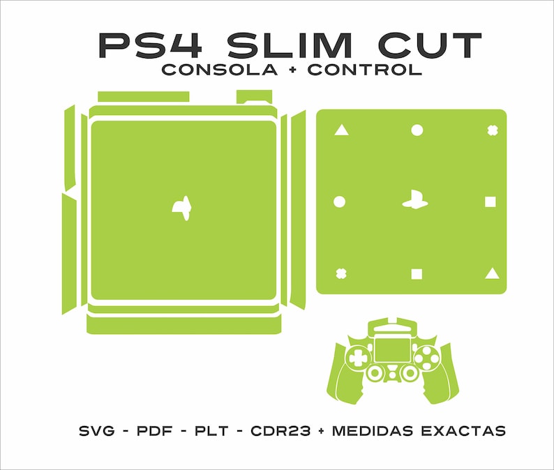 Playstation 4 Slim Console Skin Template, PS4 Slim Skin Full Controller ...