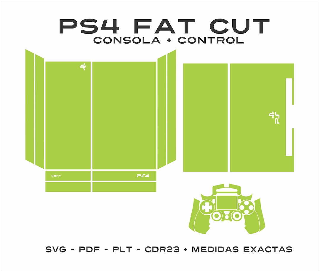 Playstation 4 Fat Console Skin Template, PS4 Fat Skin - Full Controller ...