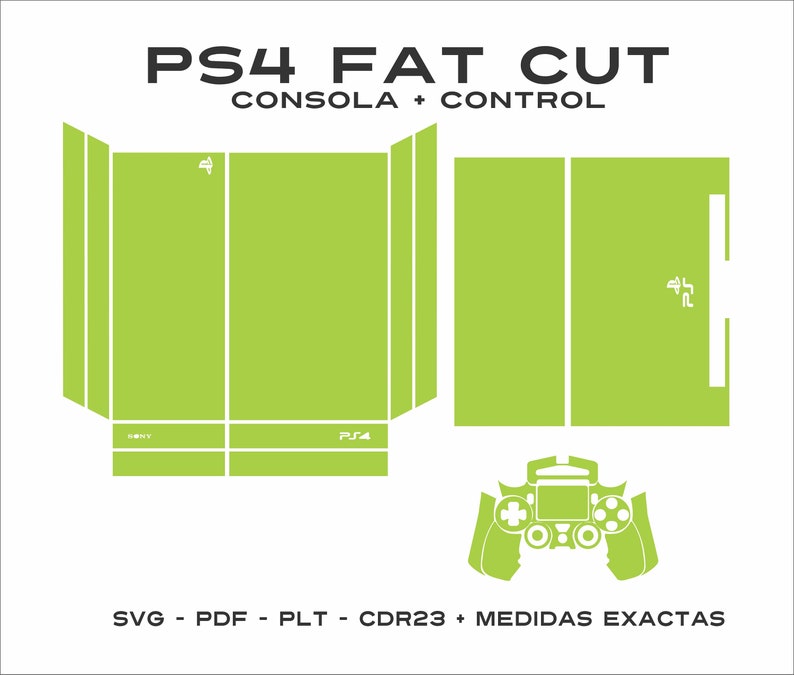 Playstation 4 Fat Console Skin Template, PS4 Fat Skin - Full Controller ...
