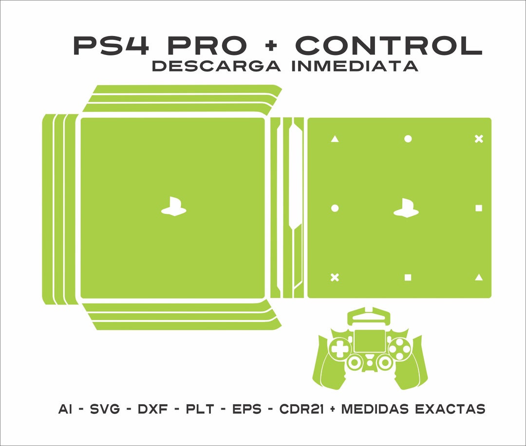 Full Ps4 Pro Console Skin Template Control Skin Cut Template Vector ...
