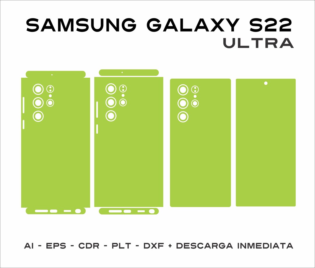 Samsung Galaxy S22 Ultra Skin Cutting Template Full Die-cut Vector File ...