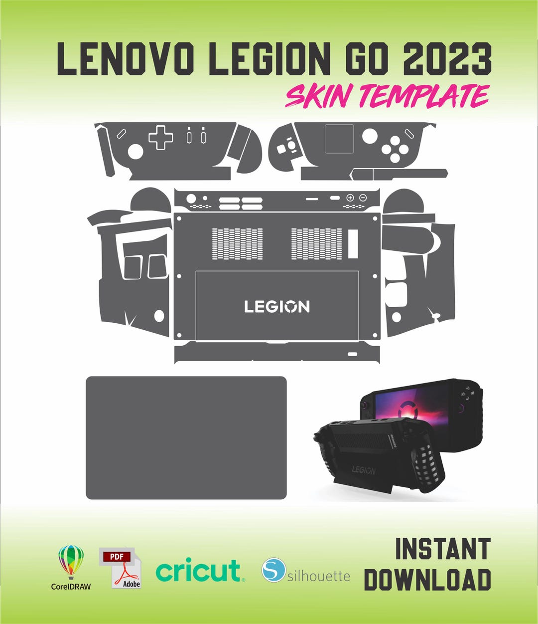 Lenovo Legion Go 2023 Skin Cut Template (SVG DXF Vector File) - Etsy