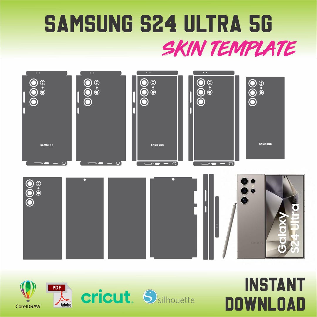 Skin Template Cut Smartphone Samsung Galaxy S24 Ultra 5g Cutting ...