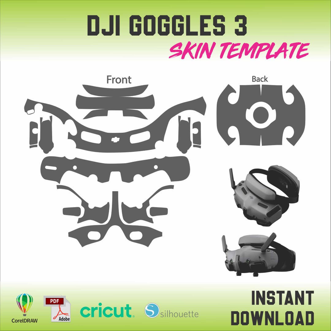 DJI Goggles 3 Skin Template Cut SVG CDR Cutting Template - Etsy