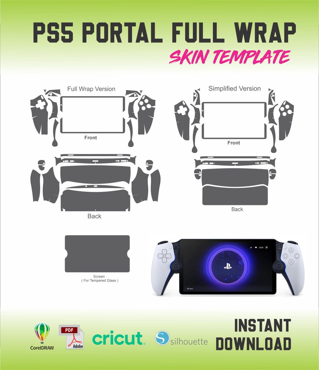 PS5 Portal Skin Cut 2023 SVG DXF Cutting Template for Playstation 5 ...