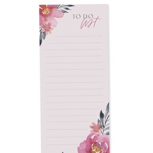 Pink Watercolor Florals Notepad / To-do Floral Notepad / Watercolor ...
