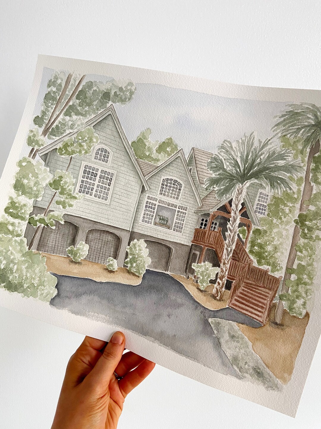 Custom Watercolor House Portrait 9x12 / Personalized Housewarming Gift ...