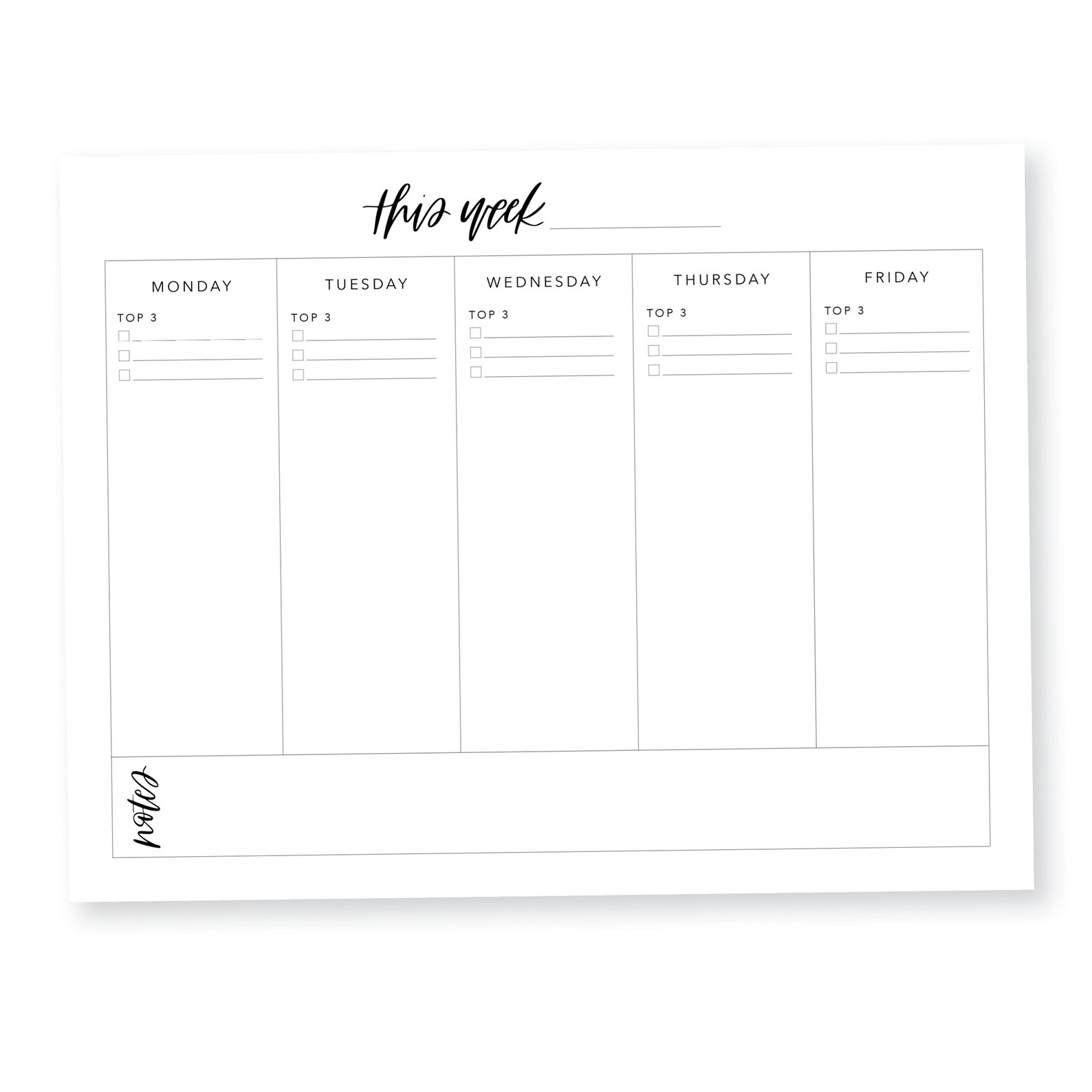 Weekly To-do List Notepad / To-do Notepad / Daily To-do List Notepad ...