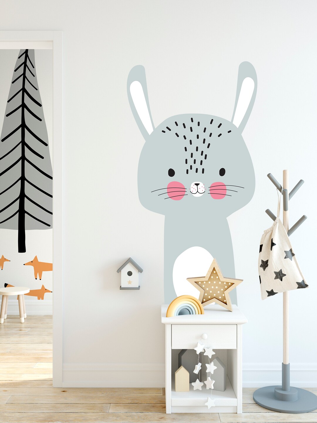 Wall Decal for Kids With Rabbit. Removable Self Adhesive Vinyl ...