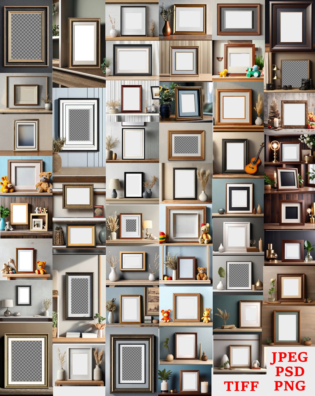 50 Frame Designs in Jpeg PSD PNG TIFF Formats. Printable Frame Layout ...
