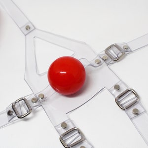 Clear muzzle ballgag with PVC strap Lockable Vegan - Etsy 日本