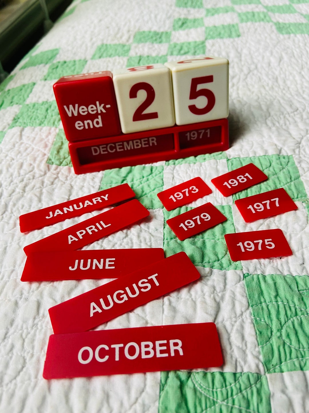 Vintage Erik Ole 1970 Danish Plastic Desk Perpetual Calendar Red ...